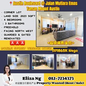 Taman Mount Austin Boulevard Rare unit Renovated Extended Double Storey ...