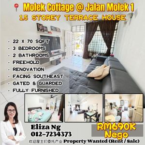 Taman Molek 1 Molek Cottage Renovated 1.5 Storey for Sale for Sale ...