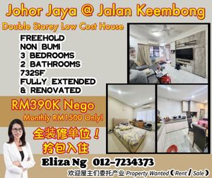 Johor Jaya Jalan Keembong Fully Renovated & Extended move in Condition ...