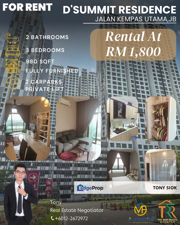 D'Summit Residences at Kempas Utama, JB for RENT for Rental @RM1,800 By ...