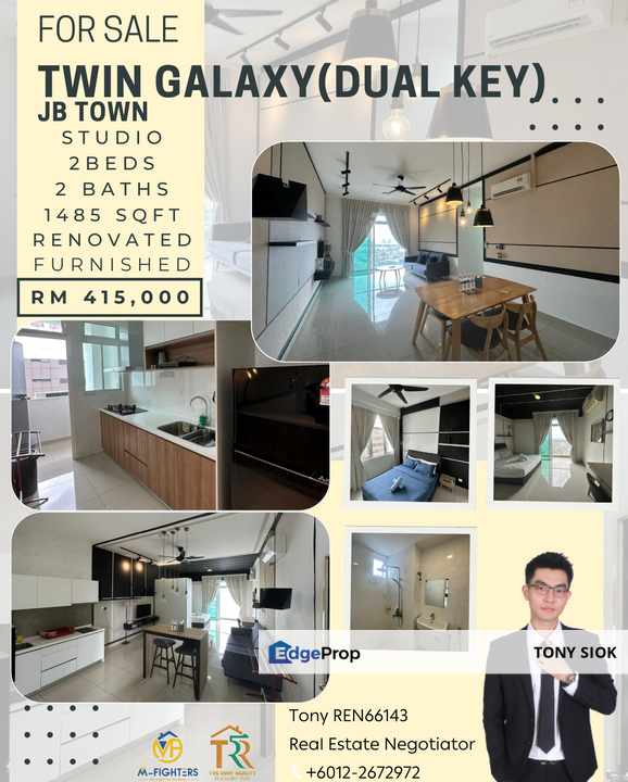 Twin Galaxy Dual Key Studio 2B2B Fully Furnished Renovated Unit at JB ...