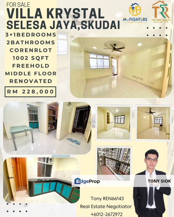 Villa Krystal Corner Renovated 3+1 beds at Selesa Jaya, SKudai for Sale ...