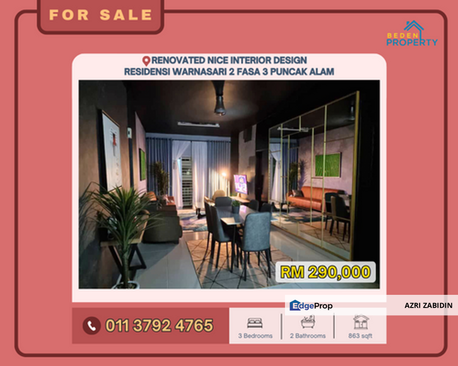Cantik Renovated Nice Interior Design Residensi Warnasari 2 Fasa 3 ...