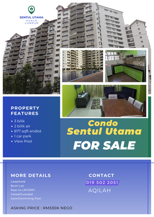 Sentul utama condo sentul kuala Lumpur for Sale @RM330,000 By NURLIANA ...