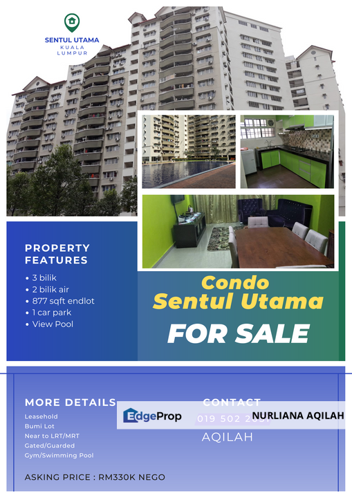 Sentul utama condo sentul kuala Lumpur for Sale @RM330,000 By NURLIANA ...