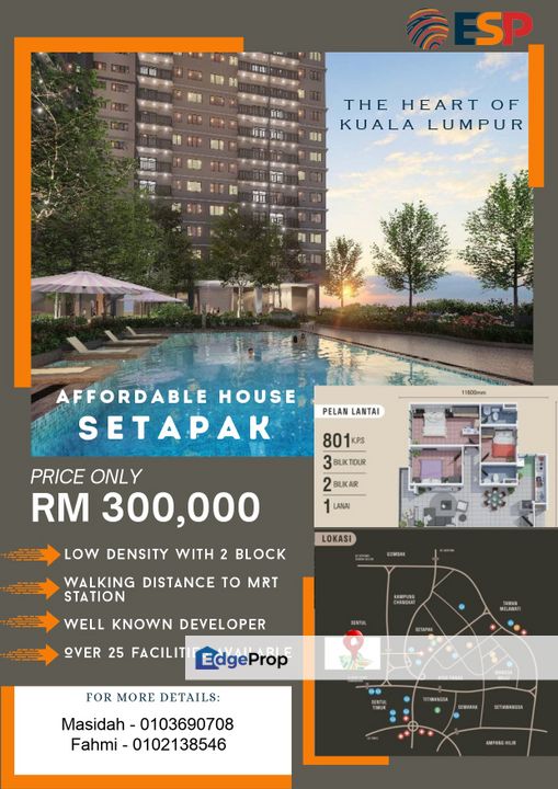 Residensi Max 2 Rumawip Setapak KL for Sale @RM300,000 By MASIDAH MAT ...