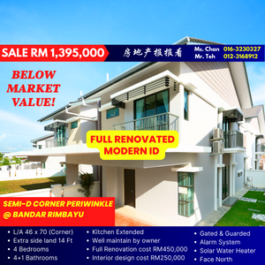 [Below Market Value!] Periwinkle Semi-D @ Bandary Rimbayu for Sale @RM1 ...