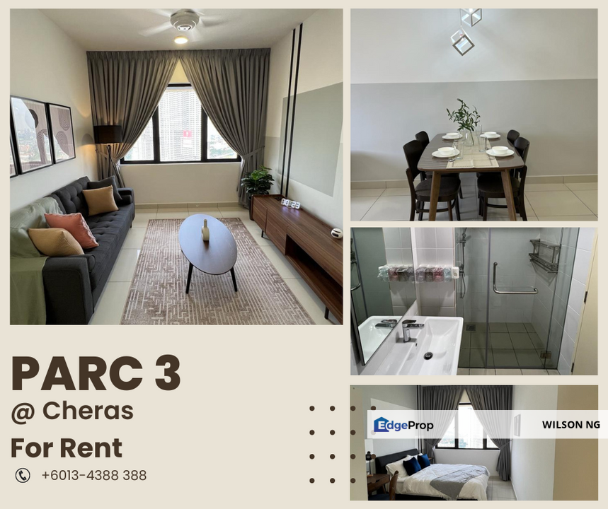 Parc 3 @ Cheras【3Room F.F】For Rent walk distance PGRM , MRT & LRT ...