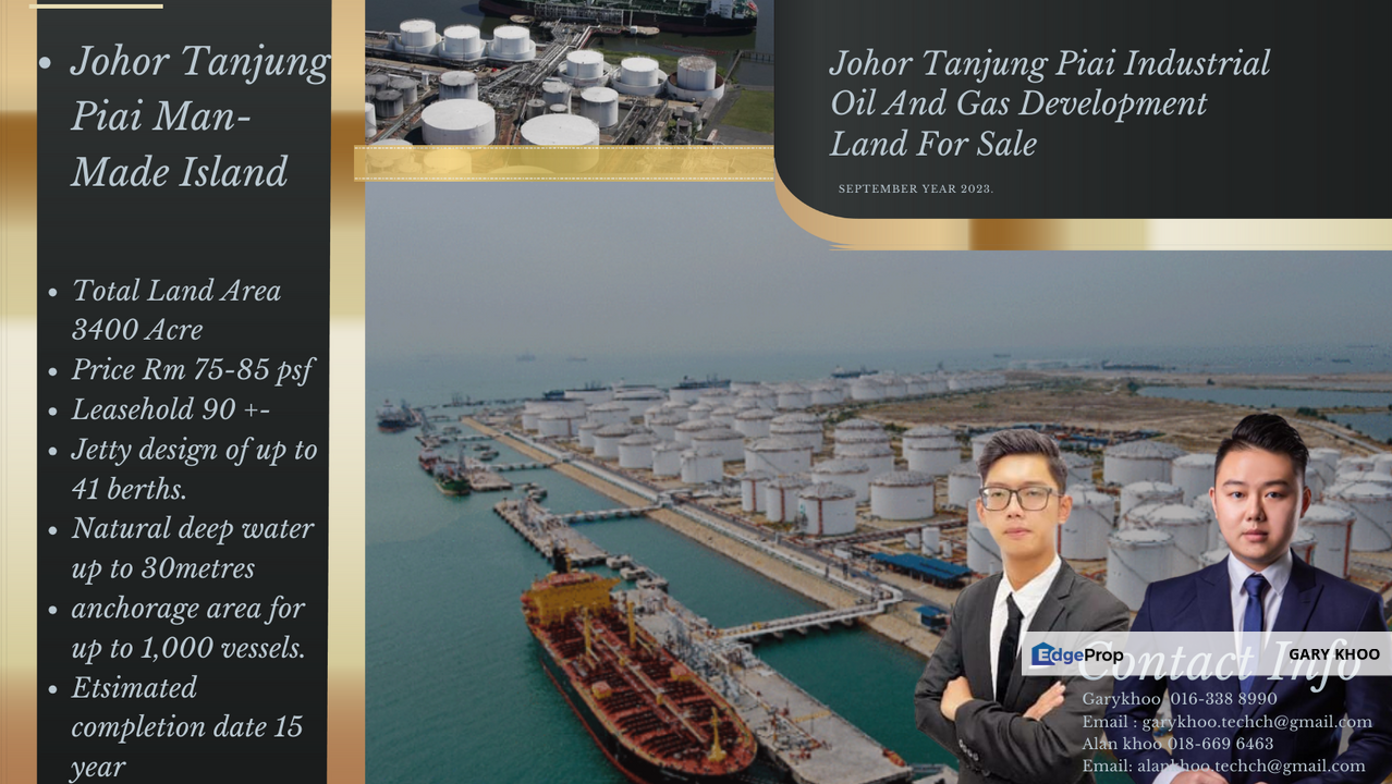 Tanjung Piai Man-Made Island Industrial Land , 3400 Acre Oil And Gas ...