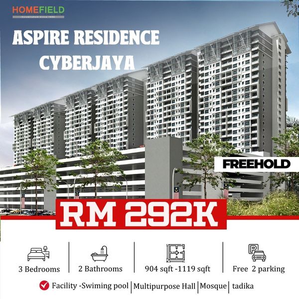 Aspire Residence @ Cyberjaya for Sale @RM280,000 By SIFU REEZ | EdgeProp.my