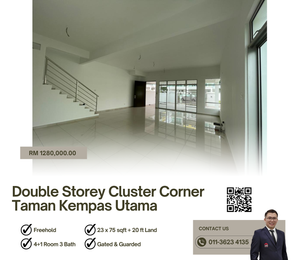 Double Storey Cluster Corner Taman Kempas Utama for Sale @RM1,280,000 ...
