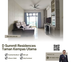 D'Summit Residences - Kempas Utama for Sale @RM500,000 By RYAN LEE ...