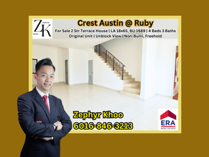 Crest Austin @ Mount Austin Ruby 1 Double Storey Terrace House For Sale ...