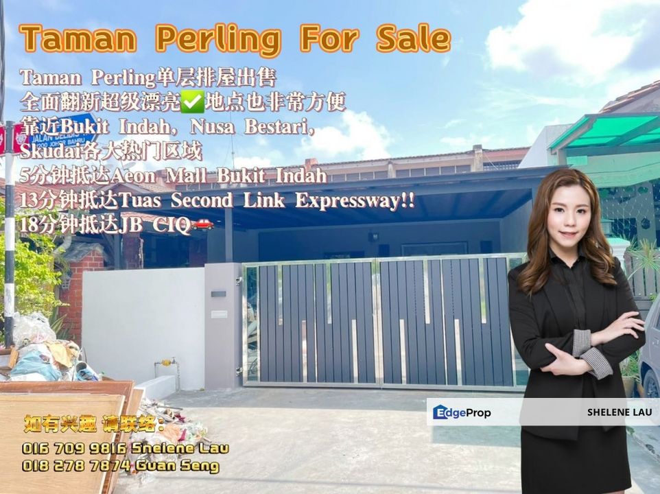 Taman Perling Single Storey Terrace House For Sale/ Taman Bukit Indah ...