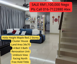Adda Height Maple Red 2 Storey Cluster For Sale Johor Bahru Mount ...