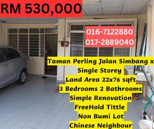 Taman Perling Jalan Simbang x Single Storey House For Sale Nusa Bestari ...