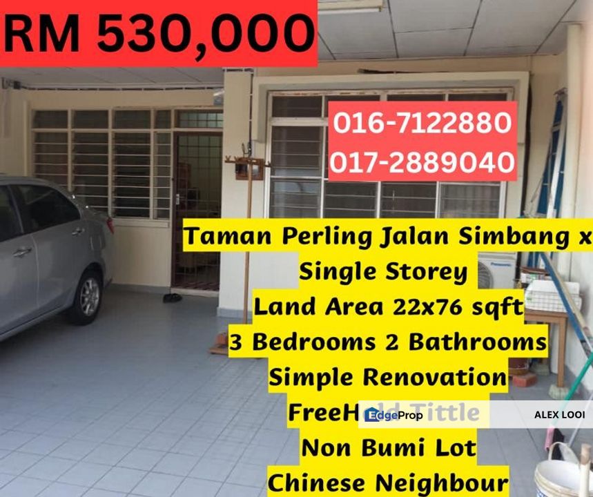 Taman Perling Jalan Simbang x Single Storey House For Sale Nusa Bestari ...