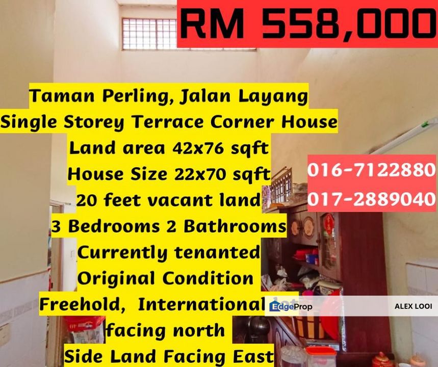Taman Perling Jalan Layang Single Storey Corner Lot For Sale Tampoi ...