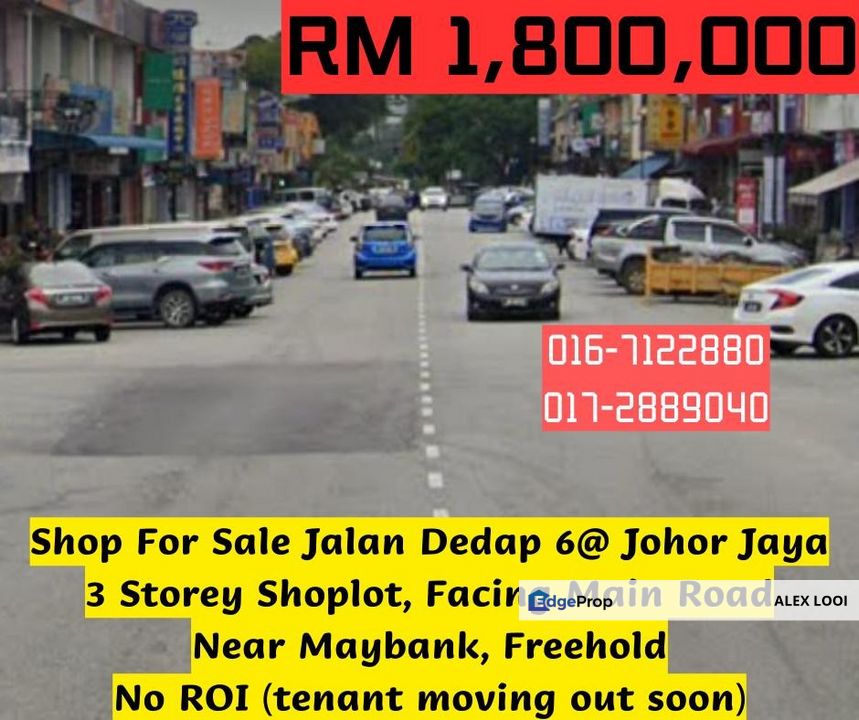 Taman Johor Jaya Jalan Dedap 6 Same Row With Maybank & Facing Main Road ...
