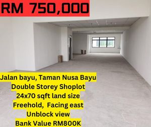 Taman Nusa Bayu Jalan Bayu Xx 2 Storey Shop Lot For Sale Iskandar ...