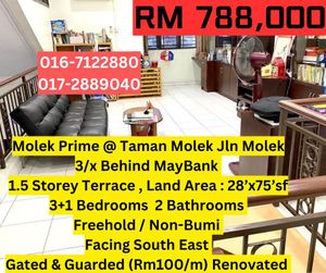Taman Molek Molek Prime Behind Maybank 1.5 Storey House For Sale Ros ...