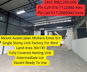 Kawasan Perindustrian Mount Austin Jalan Mutiara Emas 6/x Single Storey ...
