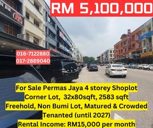 Permas Jaya Jalan Permas 10/x Commercial Area 4 Storey Corner Shop Lot ...