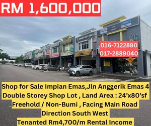 Taman Impian Emas Jalan Anggerik Emas X 2 Storey Facing Main Road Shop ...
