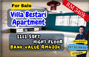 Villa Bestari Apartment For Sale for Sale @RM340,000 By STEVEN GOH ...