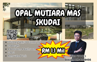 Opal Mutiara Mas Skudai Semi-D 3 Storey Corner unit For Sale for Sale ...