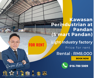 FOR RENT/ Kawasan Perindustrian Pandan/ Smart Pandan/ light industry ...