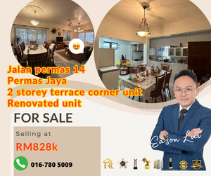 For Sale/ Jalan permas 14/ Permas Jaya/ Double storey terrace house ...