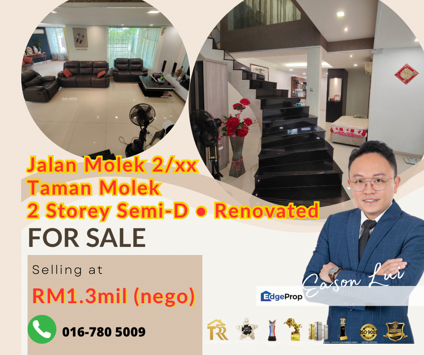 For Sale/ Jalan Molek 2/ Taman Molek/ Double Storey Semi D House ...