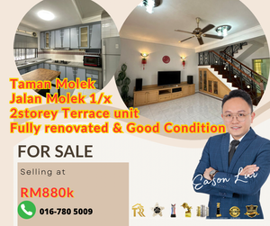 For Sale/ Taman Molek @ Jalan Molek 1/x 2 Storey Terrace House/ Super ...