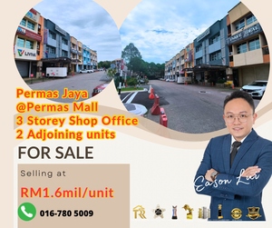 For sales Permas Jaya @Permas Mall 3 Storey Shop Office 2 Adjoining ...