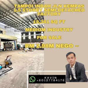 Tampoi Indah Jln Kempas 1.5 Storey Semi-Detached Factory For Sale for ...