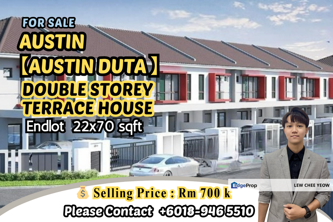 Austin Duta Double Storey Endlot Terrace House for Sale @RM700,000 By ...