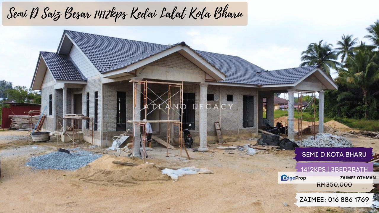 RUMAH SEMI D 1 TINGKAT SAIZ BESAR 1412KPS TANAH LUAS 3918KPS KOTA JEMBAL KEDAI LALAT KOTA BHARU ...