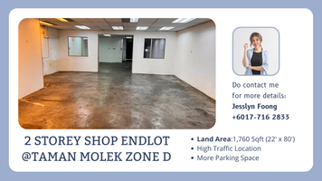 Taman Molek 2 Storey Endlot Shop(Intermediate)Lot For Sale & Rent for ...
