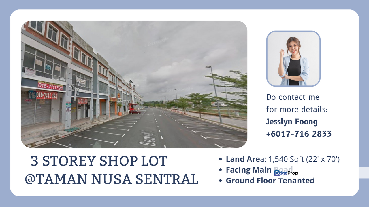 Taman Nusa Sentral 3 Storey Shop(Intermediate) Lot For Sale for Sale ...