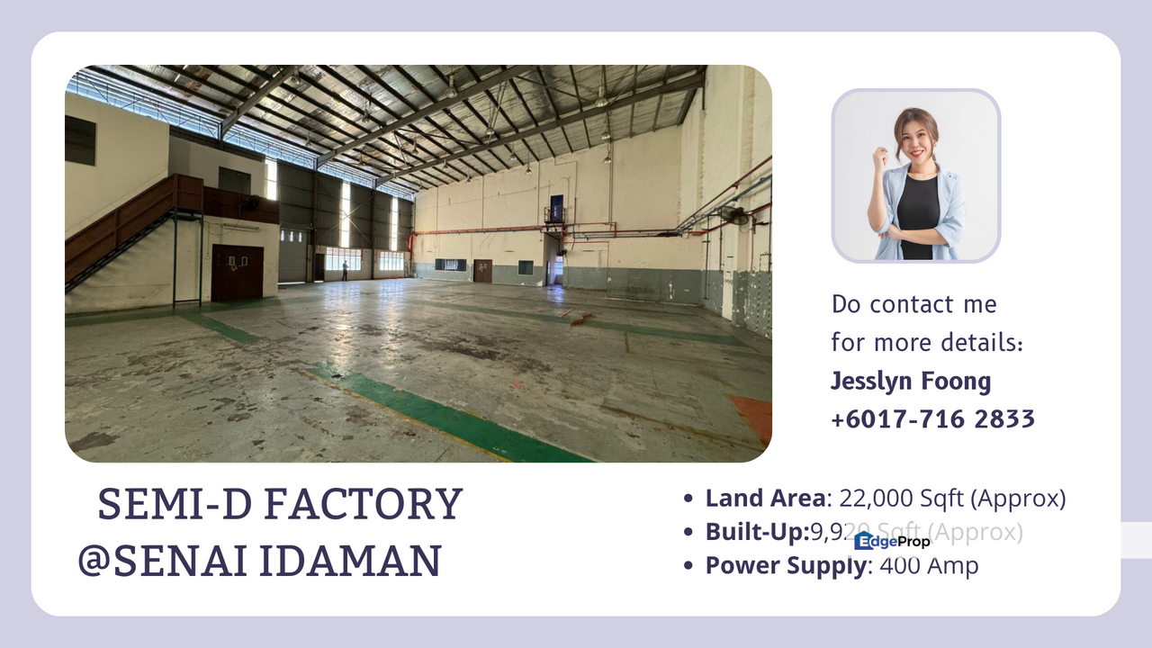 Kawasan Perindustrian Taman Senai Idaman Semi-Detached Factory For Sale ...