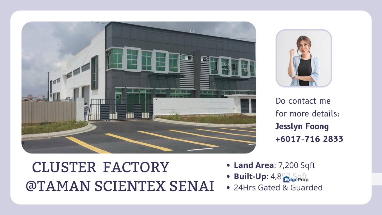 Taman Scientex Senai 1.5 Storey Cluster Factory(Intermediate)Lot For ...