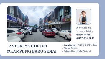 Kampung Baru Senai, Senai 2 Storey Shop Lot For Sale for Sale @RM1,150,000 By JESSLYN FOONG ...