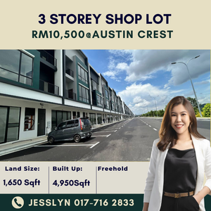 Austin Crest Emerald 2, 3 Storey Shop Lot For Rent for Rental @RM10,500 ...