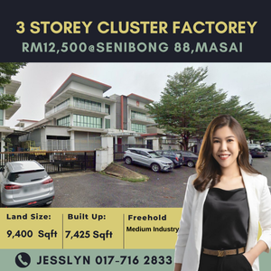 Kota Putri, Masai 3 Storey Cluster Factory For Rent for Rental @RM12 ...