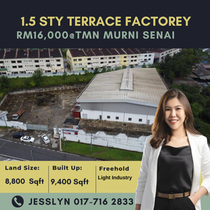Taman Perindustrian Murni Senai , 1.5 Storey Terrace Factory For Rent ...