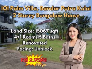 IOI Palm Villa Bandar Putra Kulai Double Storey Bungalow Renovated Unit ...