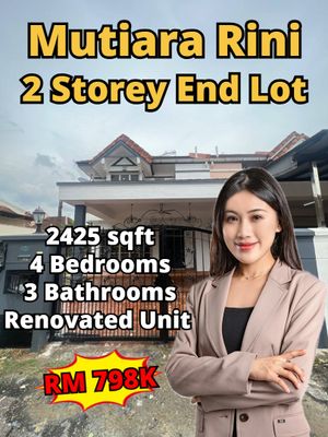 Taman Mutiara Rini Double Storey Terrace House End Lot Renovated Unit ...