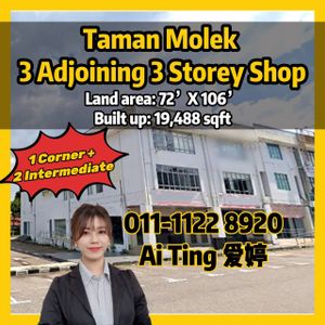 Taman Molek 3 Adjoining 3 Storey Shop Lot for Sale @RM6,800,000 By TAY ...