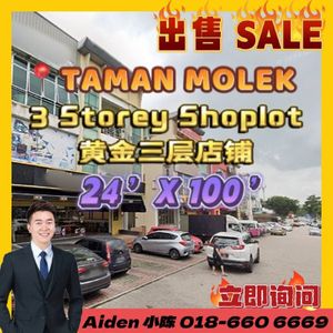 Taman Molek 3 Storey Shop Lot for Sale @RM1,800,000 By AIDEN TANG ...